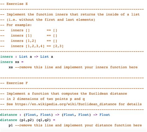 solved exercise e implement the function inners that