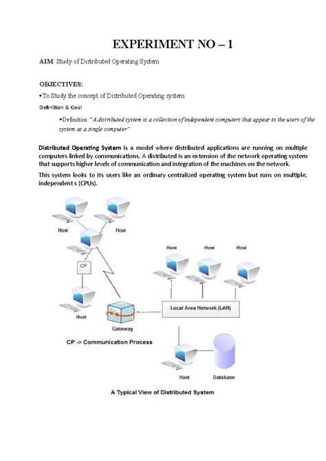 Experiment No 2 Distributed Operating System Is A Model Where