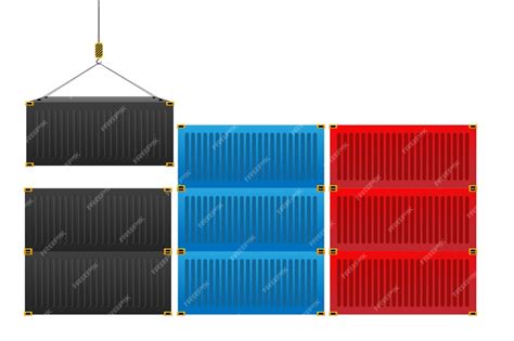 Premium Vector Collection Of Cargo Containers In Vector