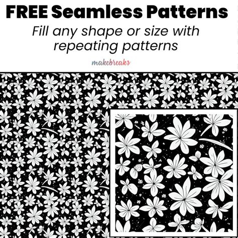 Black And White Flowers To Color Seamless Pattern Tile Make Breaks
