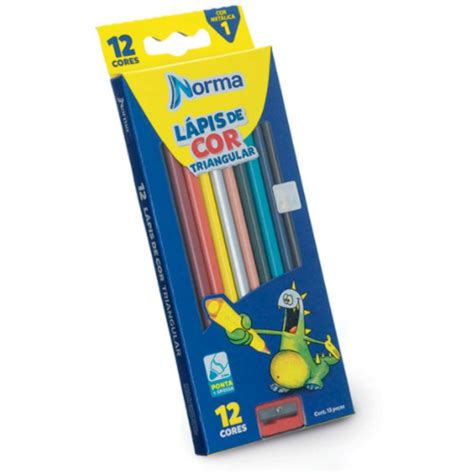 Lápis De Cor 12 Cores Apontador Norma Welban