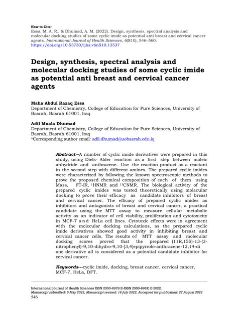 Pdf Design Synthesis Spectral Analysis And Molecular Docking