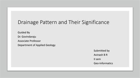 Drainage Patterns Pdf