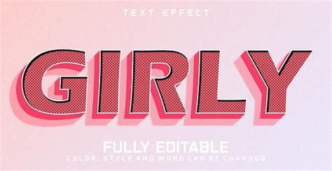 Premium Vector Girly Editable Style Effect With Texture
