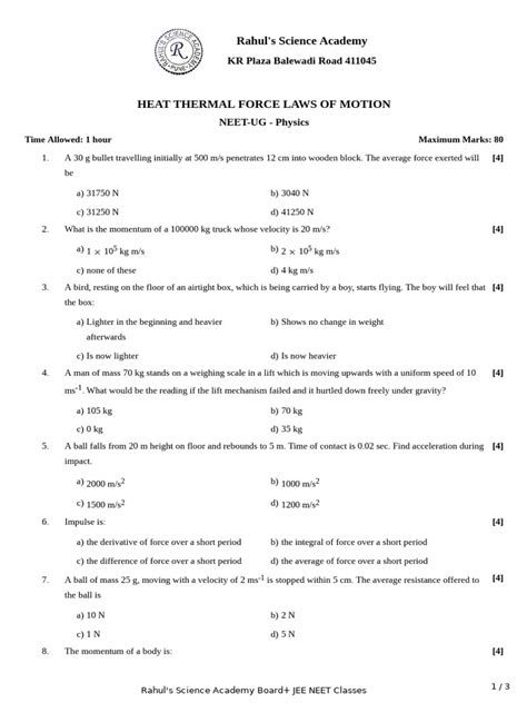 Foundation Test Pdf Force Velocity