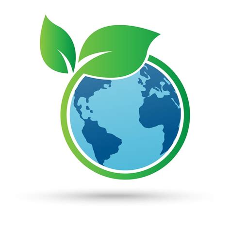 Premium Vector Earth And Leaf Logo On White Background Green Earth