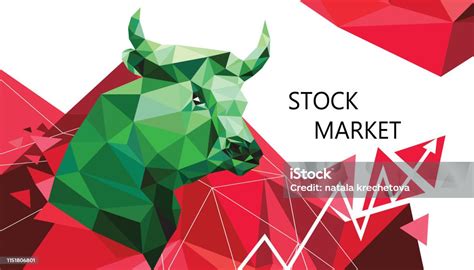 Simbol Tren Pasar Saham Gambar Poligonal Banteng Ilustrasi Stok Unduh Gambar Sekarang Bagan