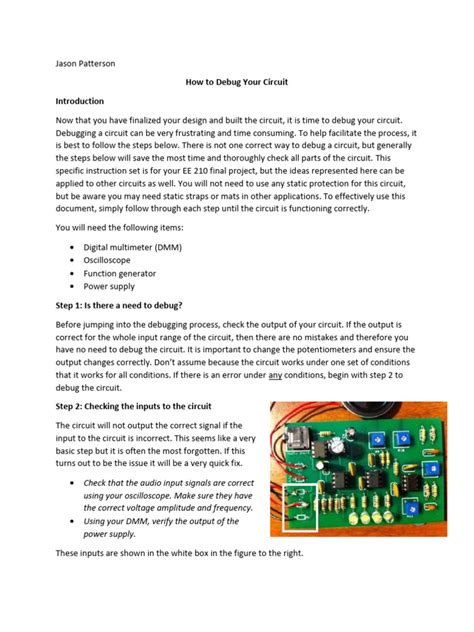 Debugging A Circuit Pdf