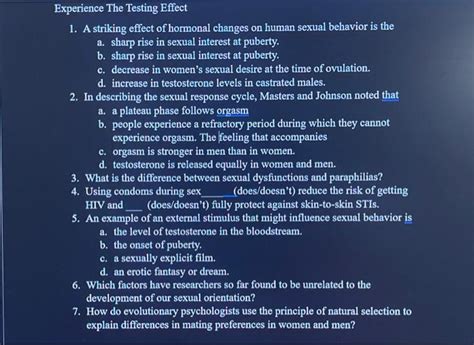 Solved Experience The Testing Effect 1 A Striking Effect Of