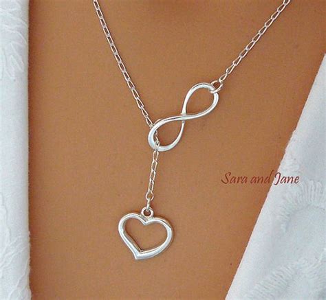 Heart And Infinity Necklace Sterling Silver By Saraandjane 3300