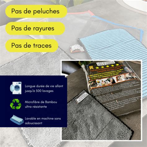 Kit Microfibres Carbone 2 Lavettes Et 3 Lingettes 2 Eponges