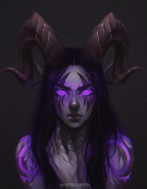 Purple Demon Girl Horns Demon Drawings Chibi Drawings Foto Fantasy