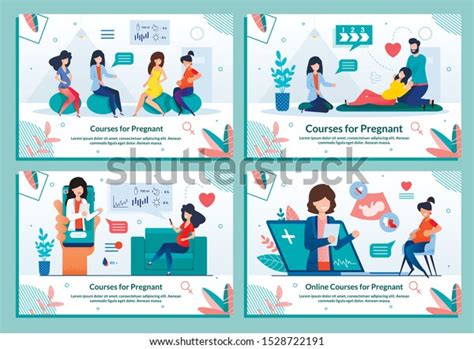 Courses Pregnant Women Maternity Classes Fitness Stock Vector Royalty Free 1528722191