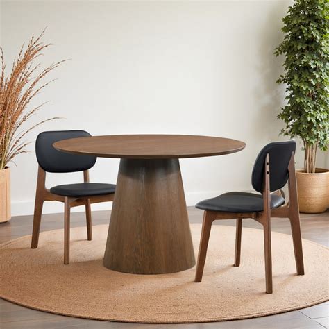 Camden Walnut Round Dining Table Small Midinmod