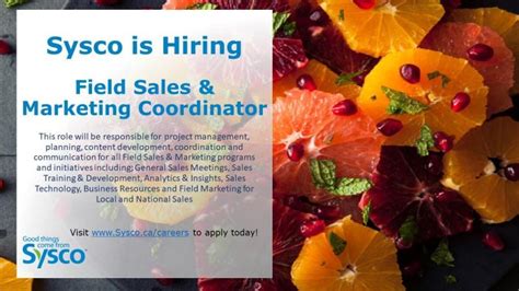 Sysco Canada Inc On Linkedin Sysco Is Hiring Field Sales And Marketing