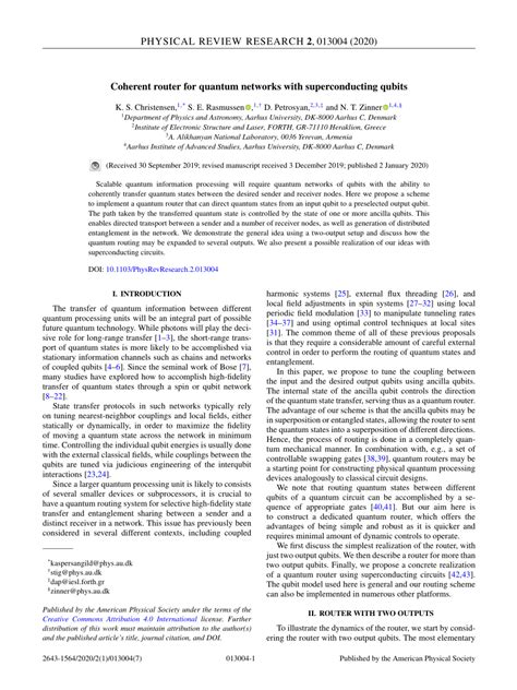 pdf coherent router for quantum networks with superconducting qubits
