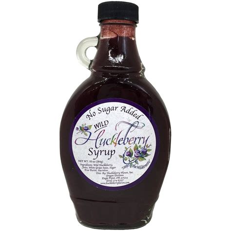 Wild Huckleberry Syrup No Sugar Added Huckleberry Haven 10 Oz