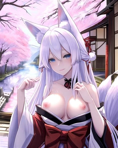 Rule 34 Ai Generated Animal Ears Blue Eyes Cherry Blossoms Cherry