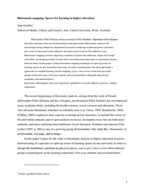 Grellier Jane Sf Rhizomatic In Higher Education Pdf