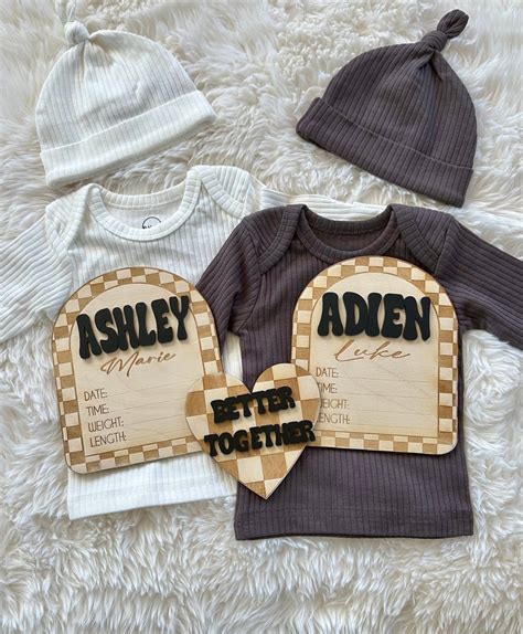 Twins Birth Announcement Sign Hospital Photo Prop For Twins Birth