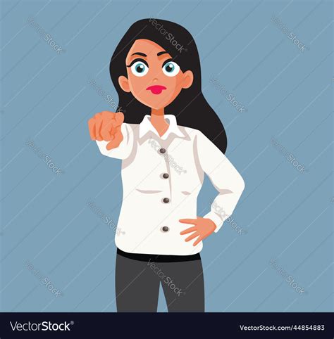 Woman Pointing Her Finger Blaming And Accusing Vector Image