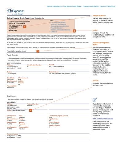 Free 9 Credit Reports In Pdf