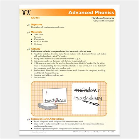 Compound Construction Advanced Phonics Activity Peer Tutoring
