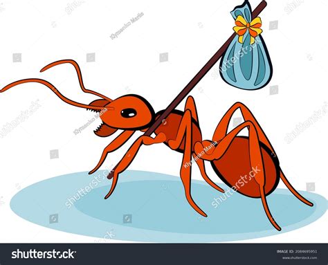 Ant Knapsack Cartoon Hero Stock Vector Royalty Free 2084695951