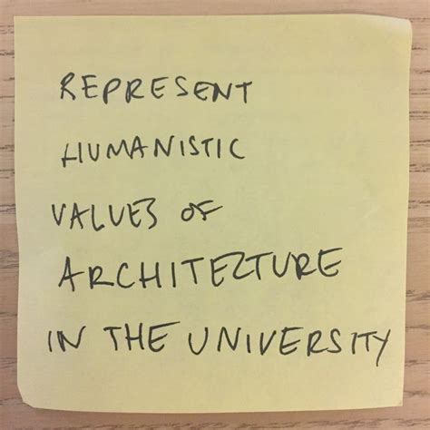 Representation Humanistic Value Of Architecture In The University