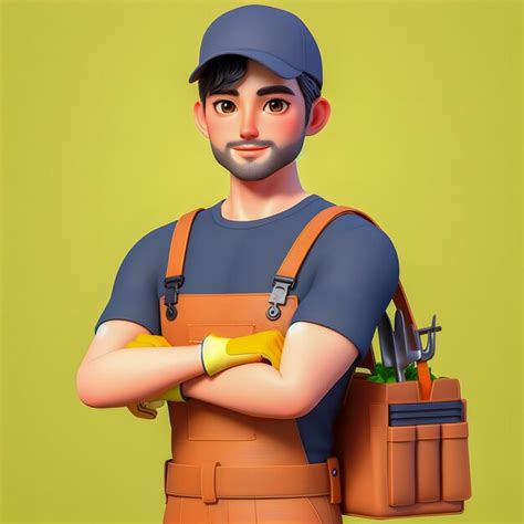 premium photo a close up of a cartoon character with a tool belt