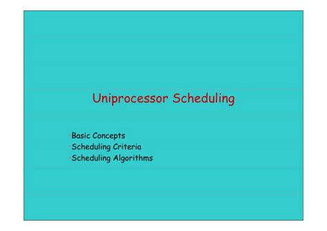 Ppt Uniprocessor Scheduling Basic Concepts Scheduling Criteria