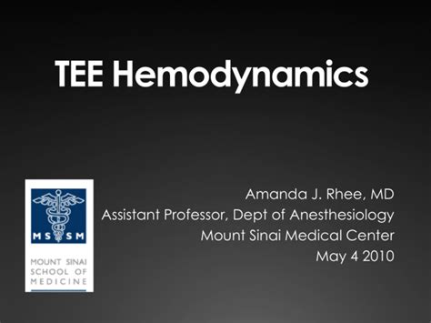 Tee Hemodynamics Volumetric Flow And Pressure Gradients