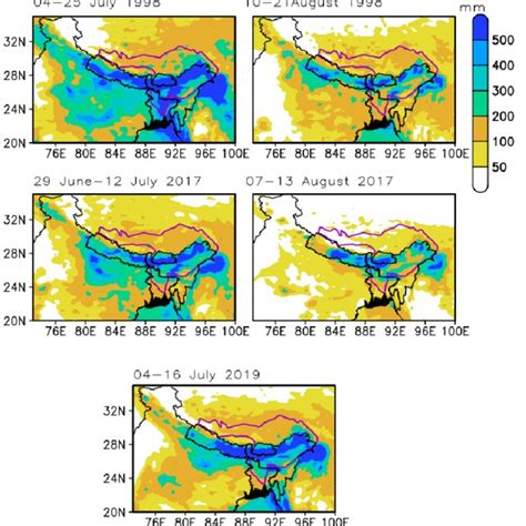 Spatial Distribution Of Flood Triggering Rainfall Events In 1998 2017