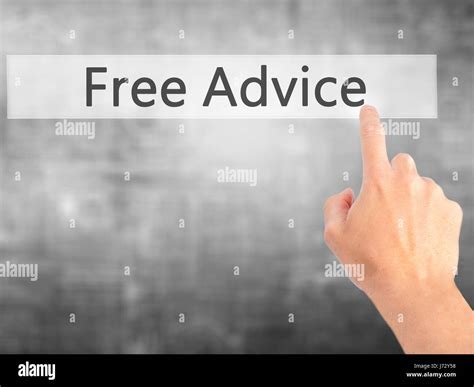 Free Advice - Hand pressing a button on blurred background concept . Business, technology ...