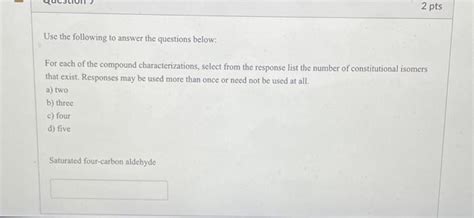 Solved Use The Following To Answer The Questions Below For