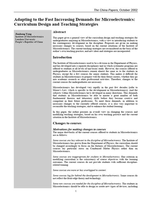 adapting to the fast increasing demands for microelectronics