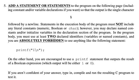 Solved Add A Statement Or Statements To The Program On The