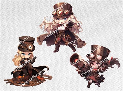 Steampunk Chibi Clipart Bundle Cute Imagination And Creation 20