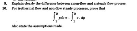 Solved 9 Explain Clearly The Difference Between A Non Flow