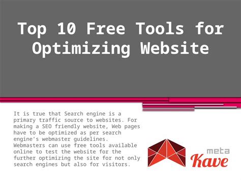 (PPTX) Top 10 free tools for optimizing website - DOKUMEN.TIPS