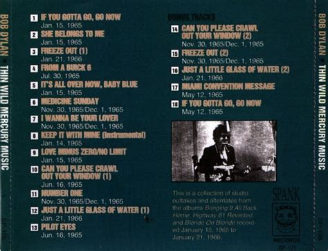 Bob Dylan Thin Wild Mercury Music