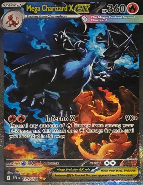 Mega Charizard X Ex 125094 Phantasmal Flames Sir English Pokemon Card