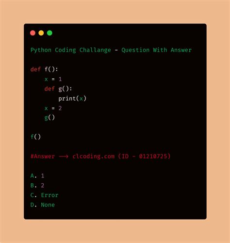 Python Python Coding Challange Question With Answer 01210725 Answer With Explanation