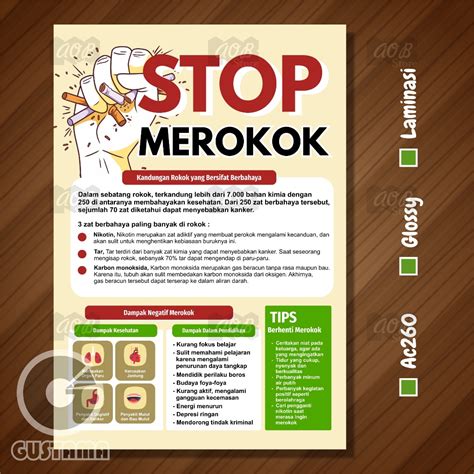 Jual Poster Stop Merokok Poster Edukasi Laminasi A3 Shopee Indonesia