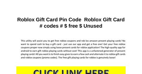 Roblox T Card Pin Code Roblox T Cardpdf Docdroid