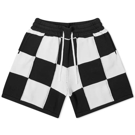 Cole Buxton Checkered Knit Shorts Black And White End Gb