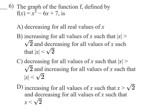 Solved 6 The Graph Of The Function F Defined By F X X