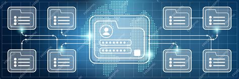 Premium Vector Web Folders Remote Data Storage Networking Access Control Vector Concept