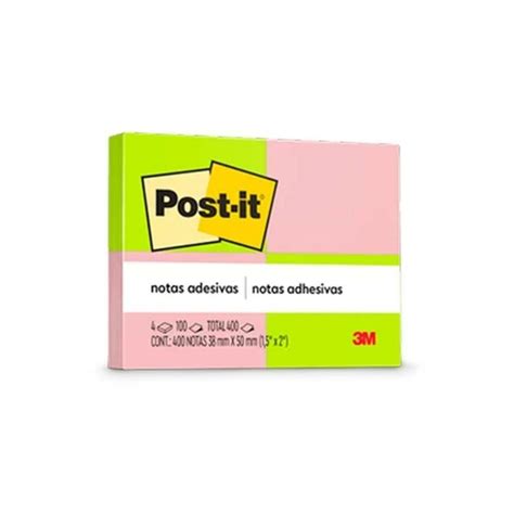 Bloco Adesivo Post It 3m 38mmx50mm 400fls