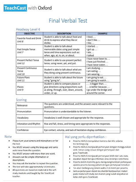 Final Verbal Test Student Information Hw4 Pdf Grammatical Tense Syntax